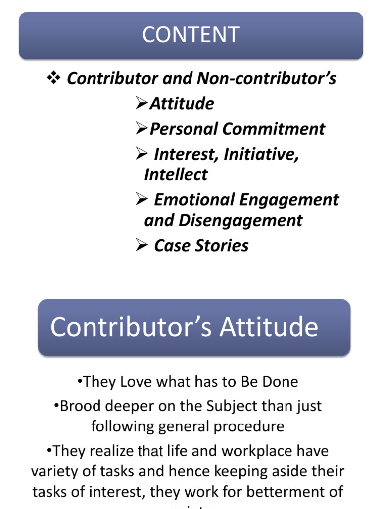 Contributor and Non-Contributor's Attitude Personal Commitment Interest ...