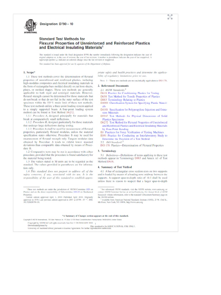 Astm D790-10 | PDF