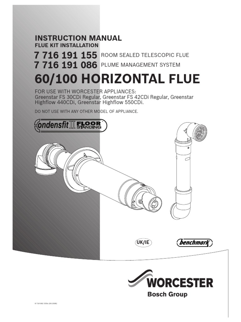 60 100 Horizontal Flue Instructions | PDF | Electrical Connector | Boiler