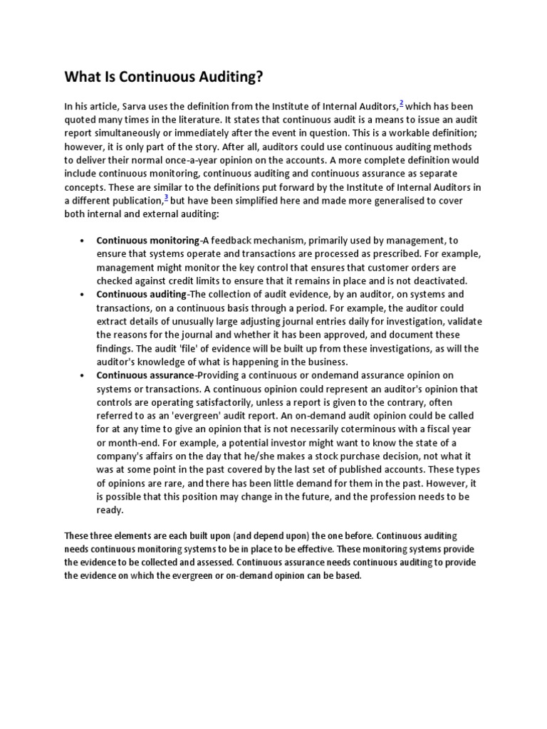 What Is Continuous Auditing | PDF | Audit | Internal Audit