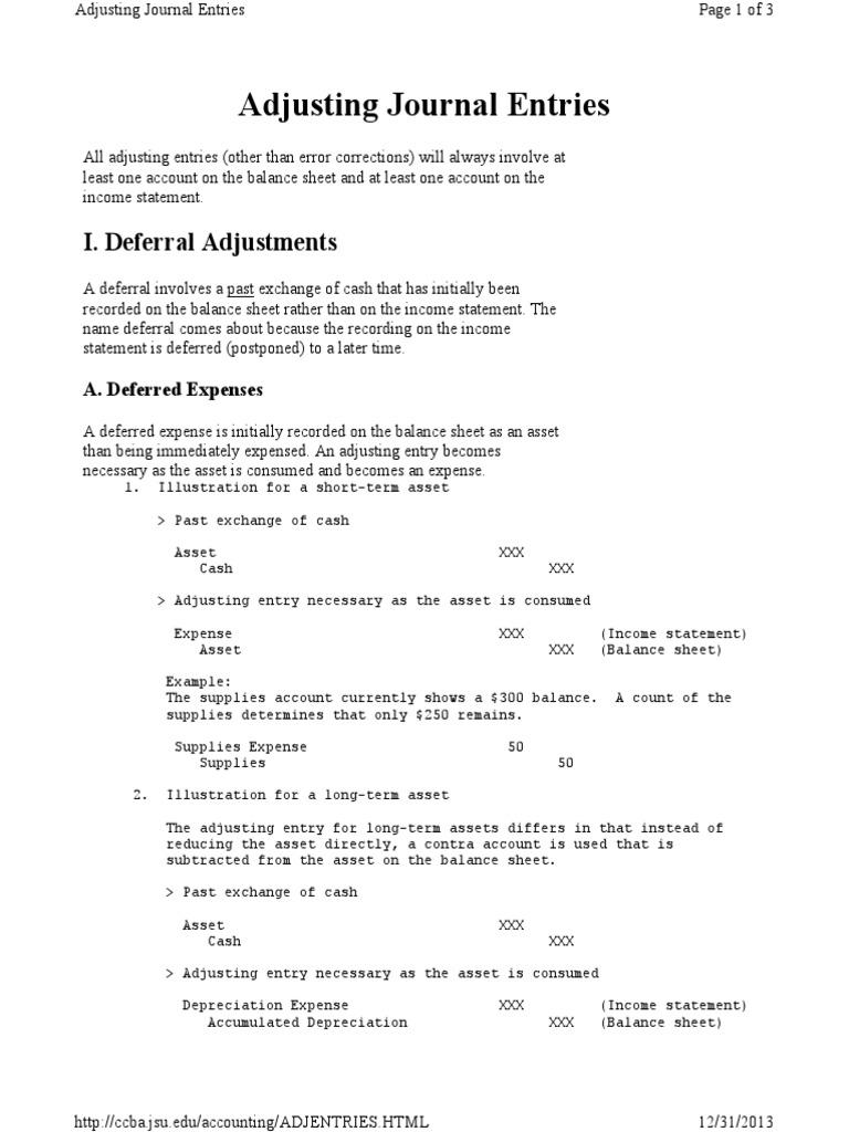 Deferral & Accural Entries | PDF | Deferral | Depreciation