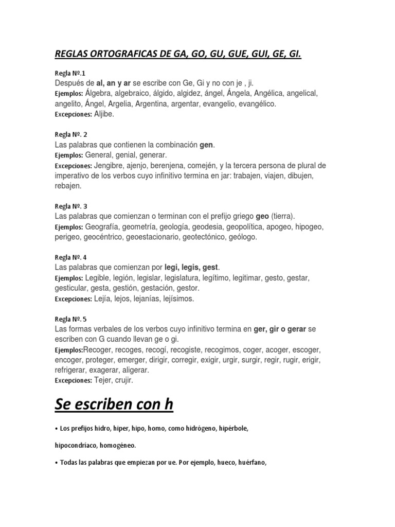 Reglas Ortograficas de Ga | PDF | Verbo | Lingüística