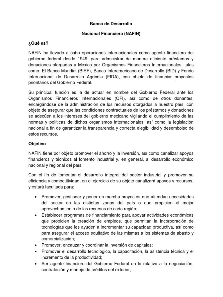 NAFINSA | PDF | México | Banco Mundial