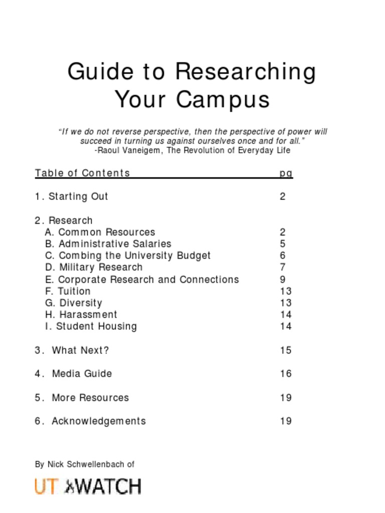 Researching Your Campus Guide | PDF | News Media | Freedom Of ...