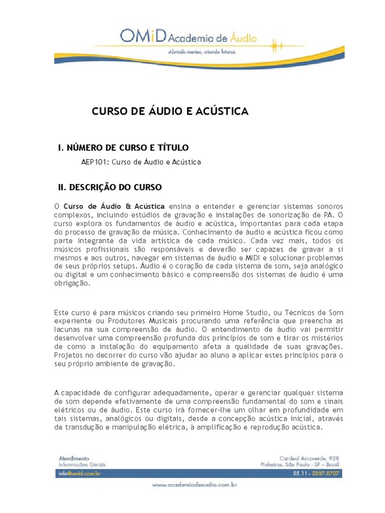 Curso de Audio PDF | PDF | Gravação | Som