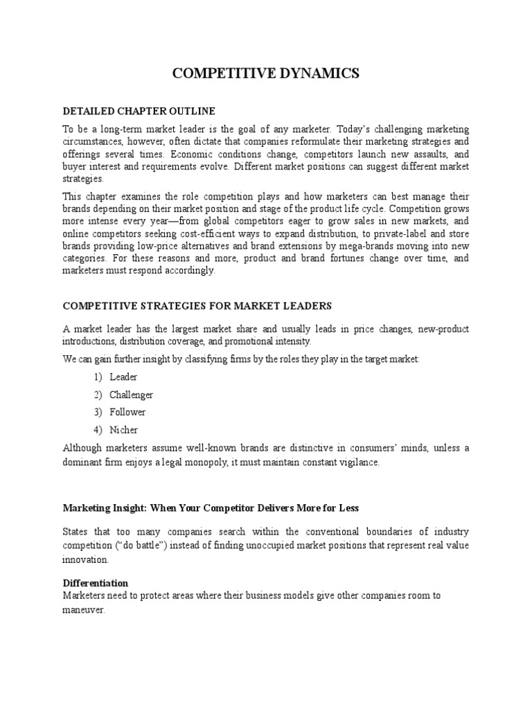 Competitive Dynamics | PDF | Strategic Management | Marketing