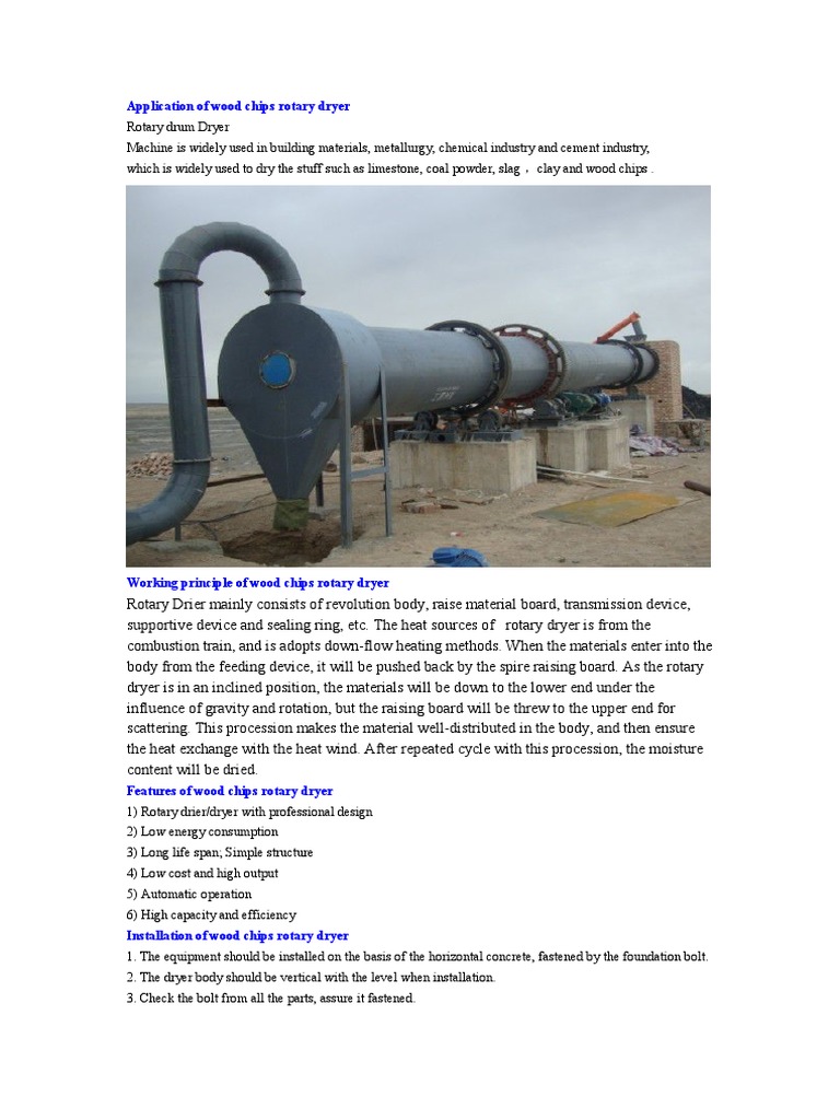 Wood Chips Rotary Dryer Overview | PDF | Home & Garden