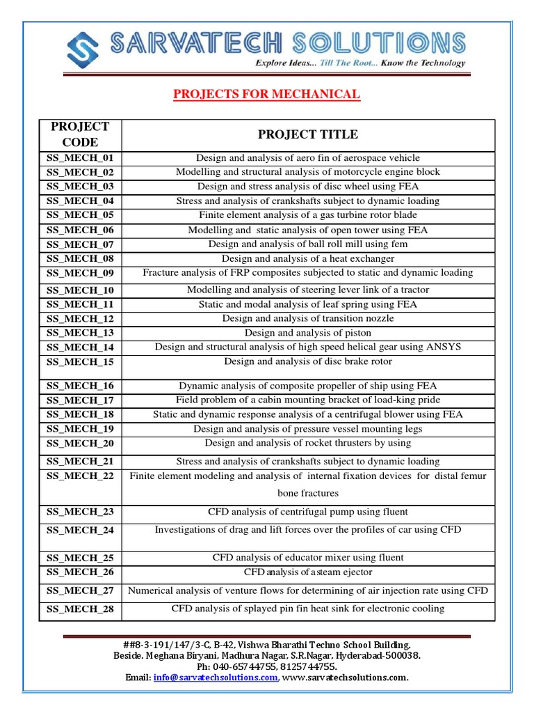 2014-2015 Mech Projects List | PDF | Diesel Engine | Turbine