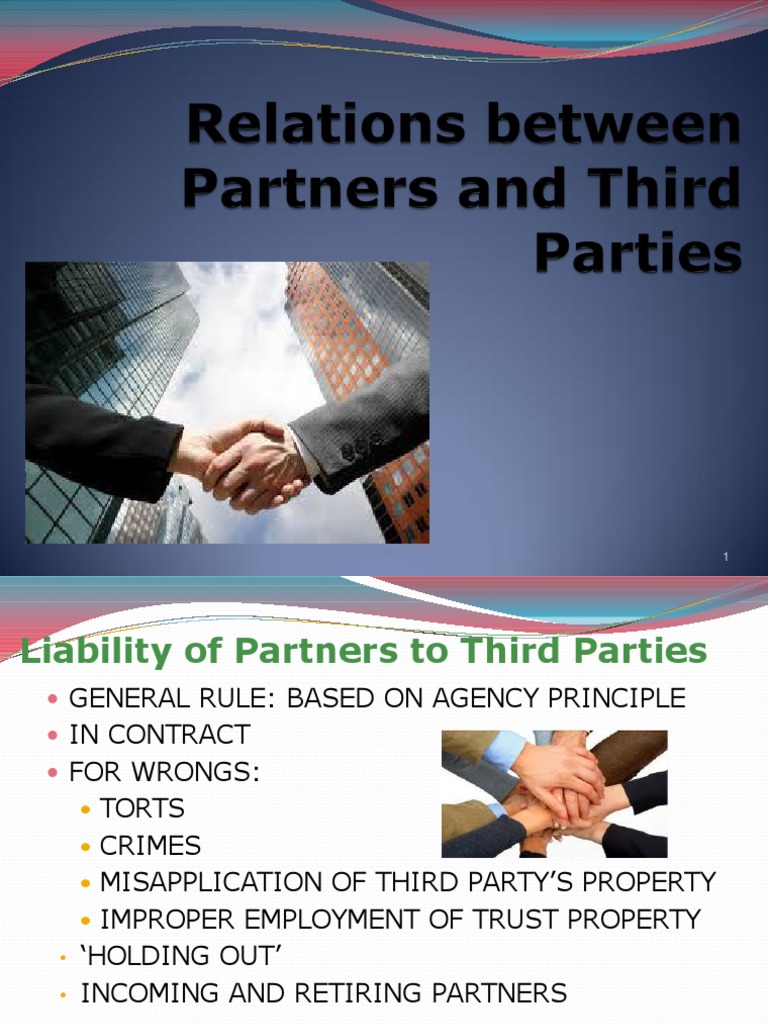 Relations Between Partners and Third Parties | Partnership | Law Of Agency