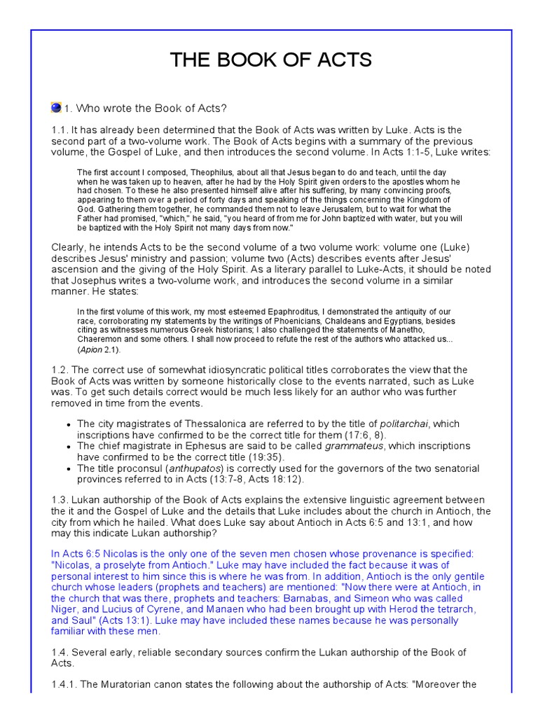 The Book of Acts | PDF | Acts Of The Apostles | Paul The Apostle