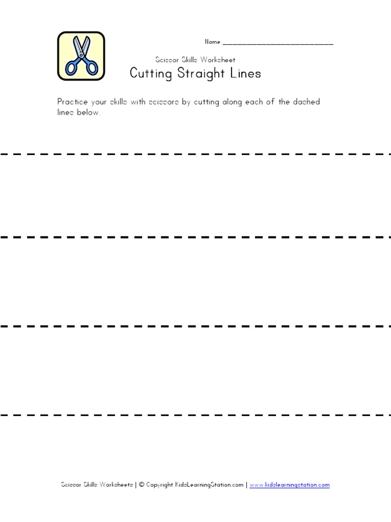 Fine Motor Skills Scissor Skills Worksheets Practice Cutting | PDF