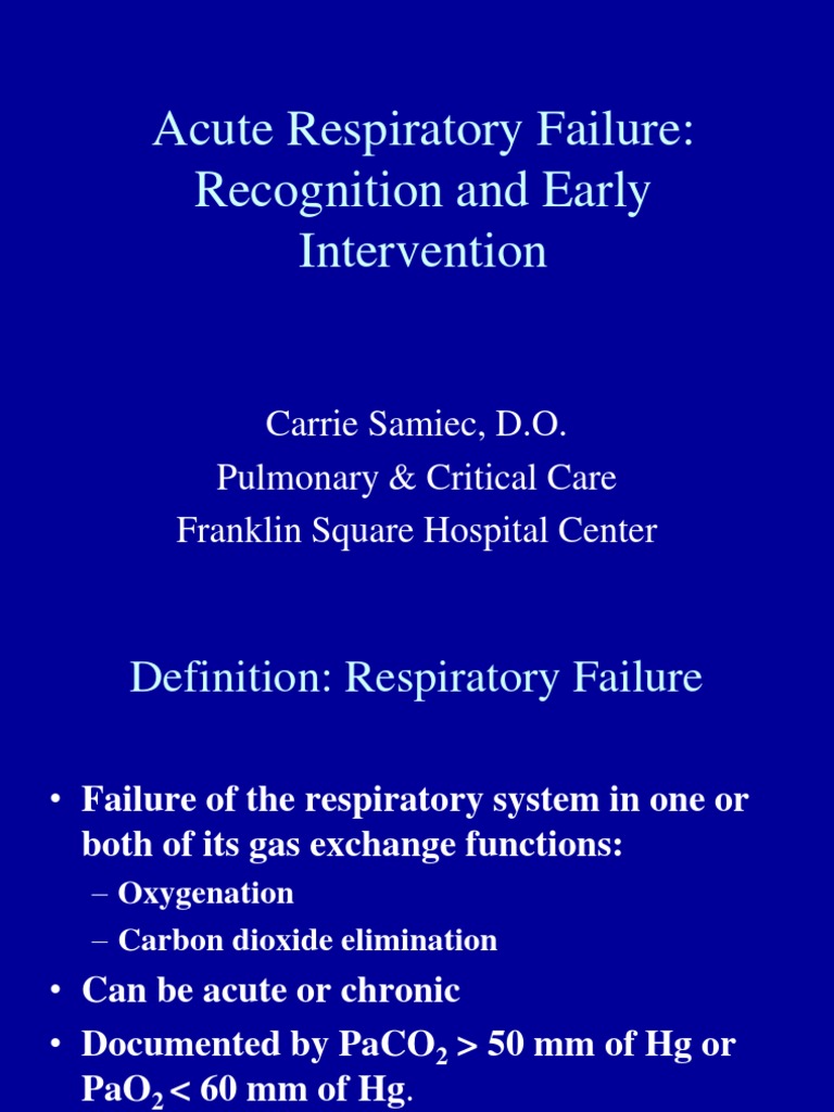 Acute Respiratory Failure Overview | PDF | Respiratory System | Physiology