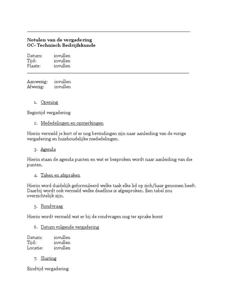 Opmaak Notulen | PDF