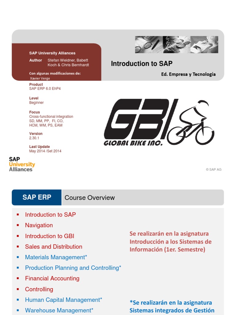 Intro - ERP - Using - GBI - SAP - Slides - en - v2.30.1 - For Eit PDF | PDF | Sap Se ...