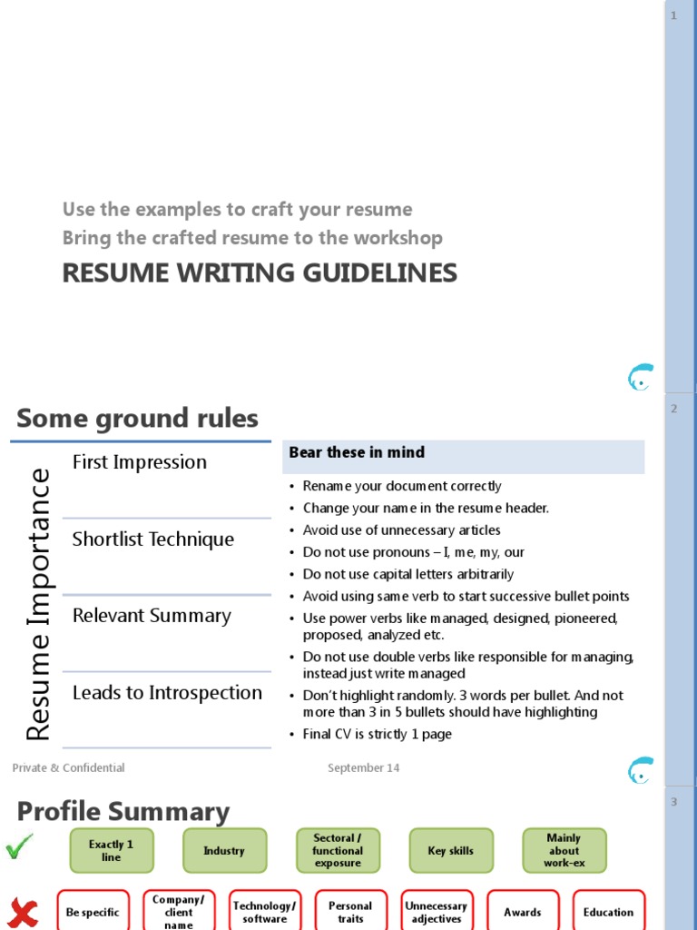 Resume Writing Guidelines | PDF | Résumé | Investment Banking