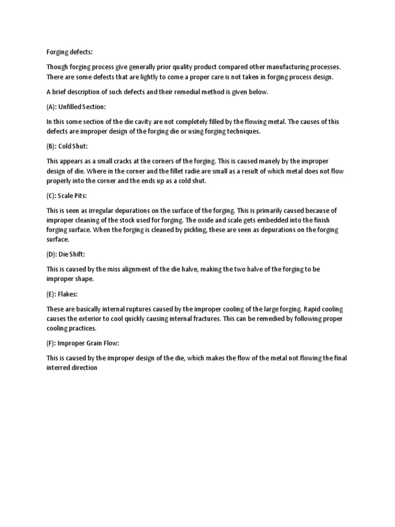 Aluminum Forging Defects