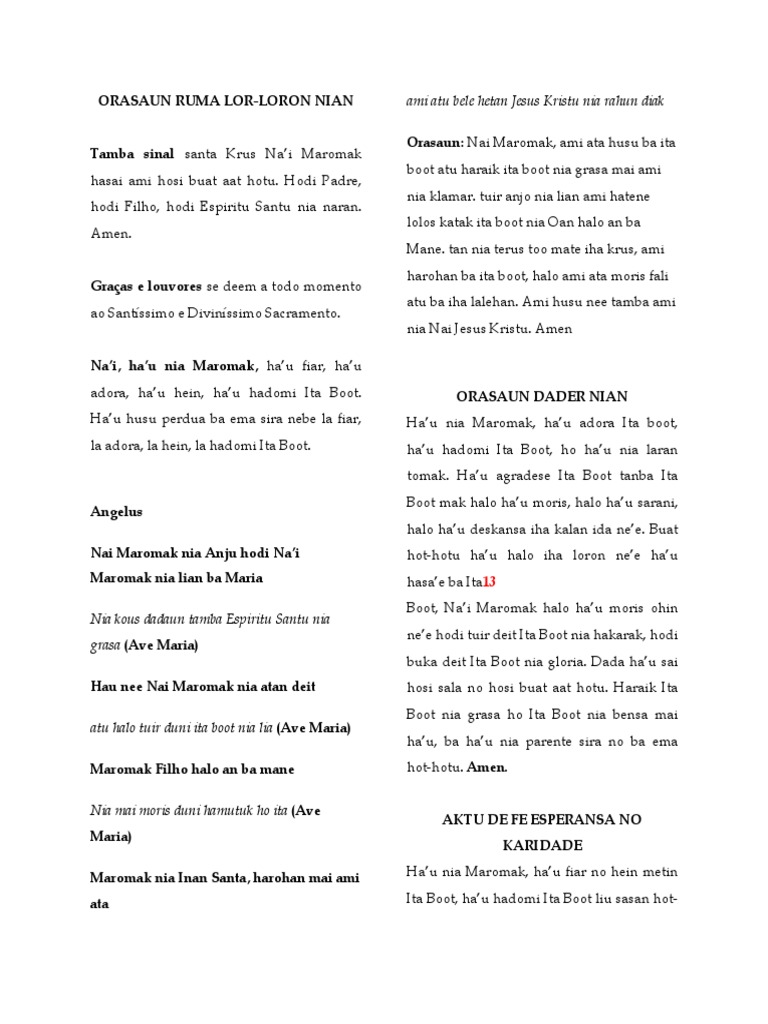 Orasaun Ruma Lor | PDF