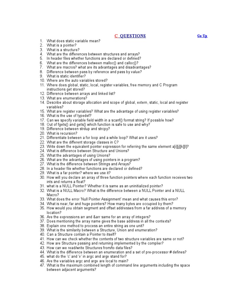 C Questions | PDF