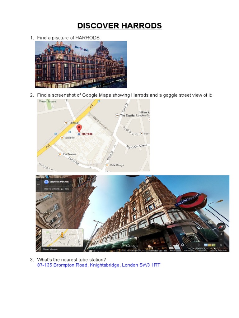 Harrods: Location, Hours, and Nearby Attractions | PDF | Science ...