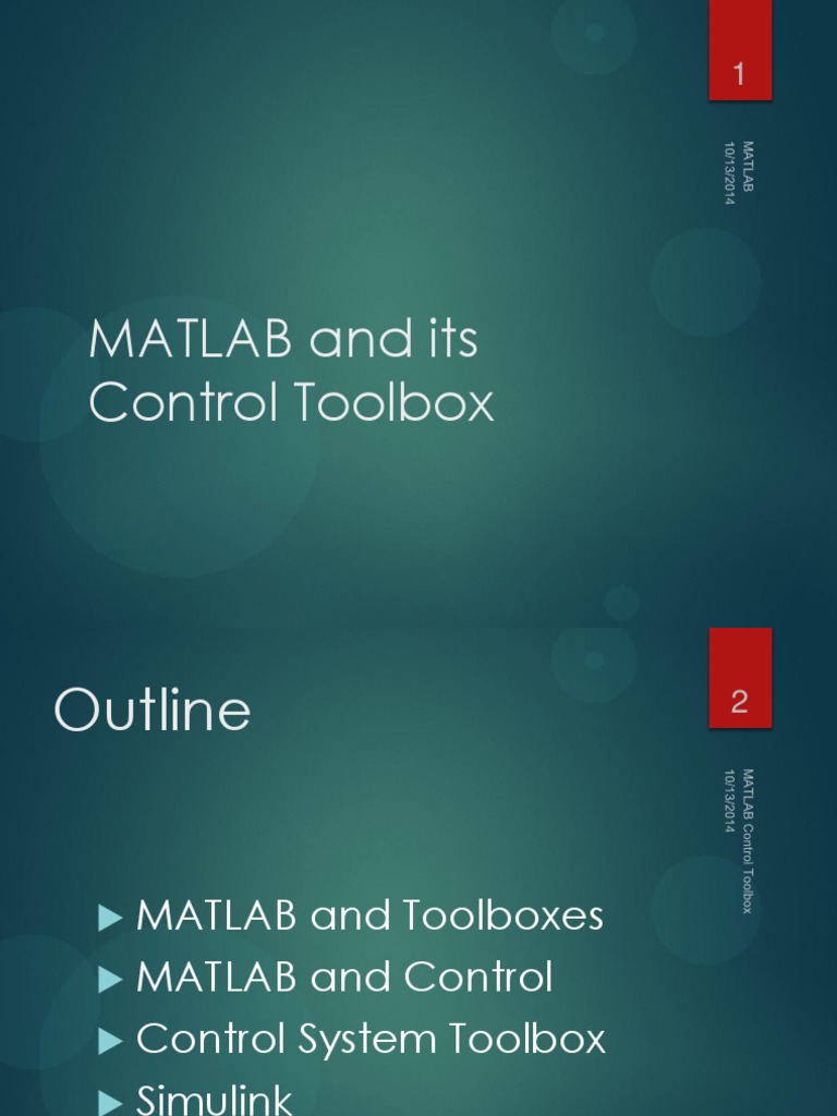 MATLAB and Its Control Toolbox | PDF | Control Theory | Algorithms