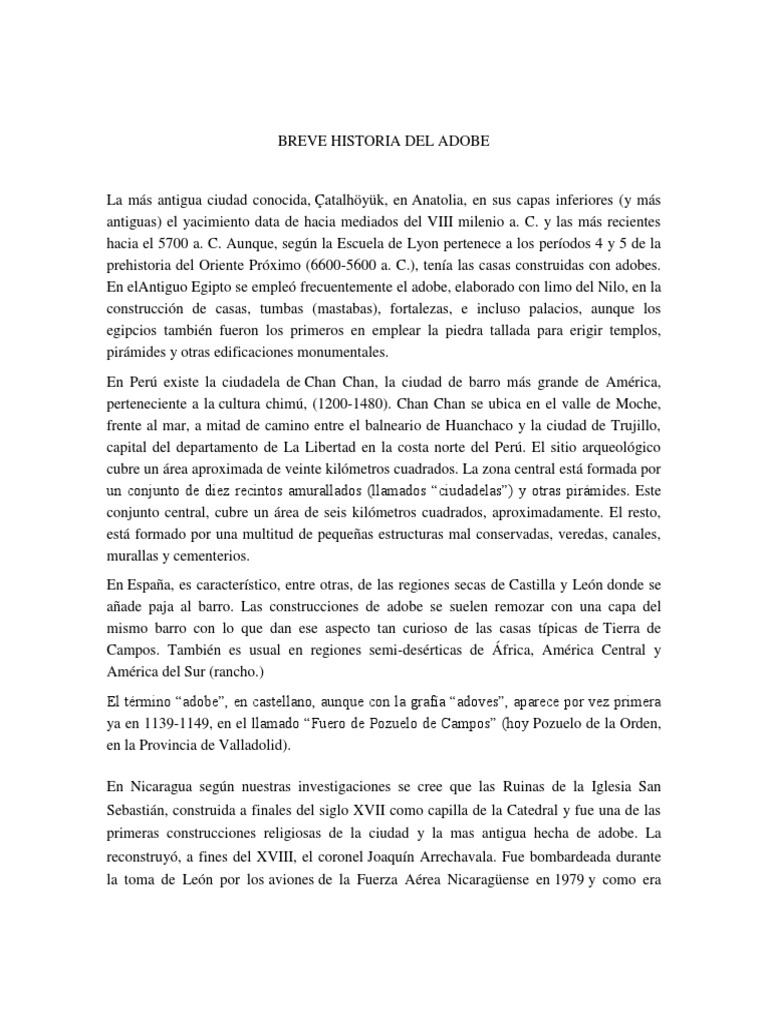 Historia del adobe a través de civilizaciones | PDF | Cultura (general ...