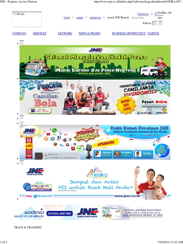 JNE Shipment Tracking Guide | PDF