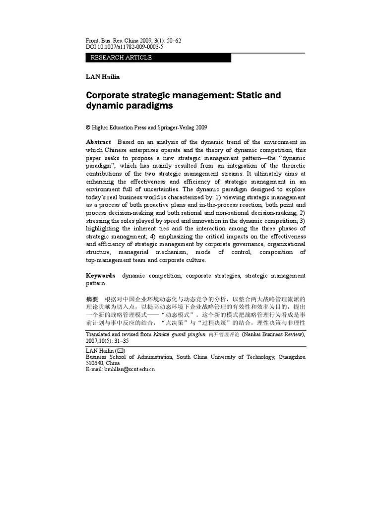 Corporate Strategic Management | PDF | Strategic Management | Decision Making