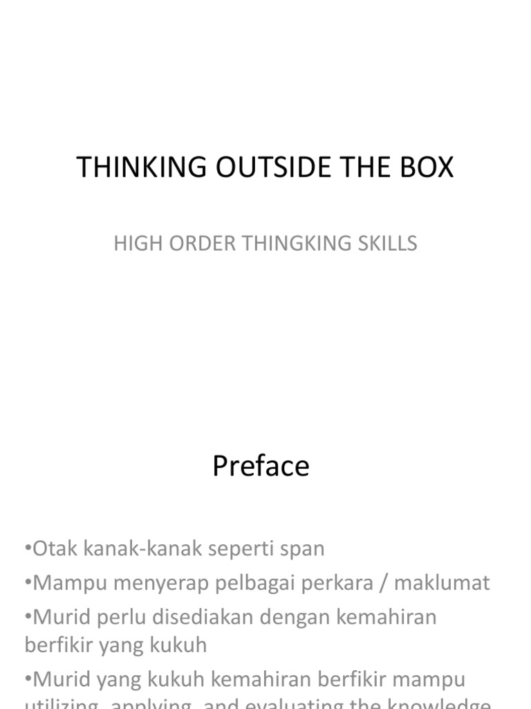Thinking Outside The Box | PDF | Knowledge | Pedagogy