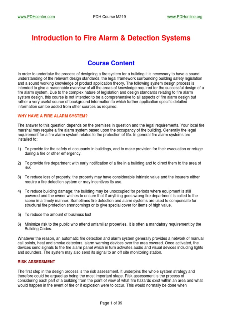 02 Introduction To Fire Alarm & Detection Systems | Download Free PDF ...