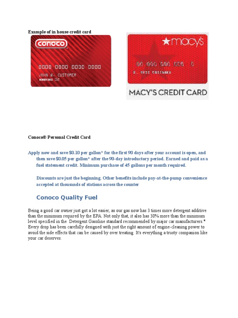 Conoco Personal Credit Card Benefits | PDF | Economies | Business