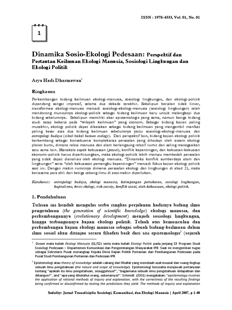 DINAMIKA SOSIO-EKOL | PDF