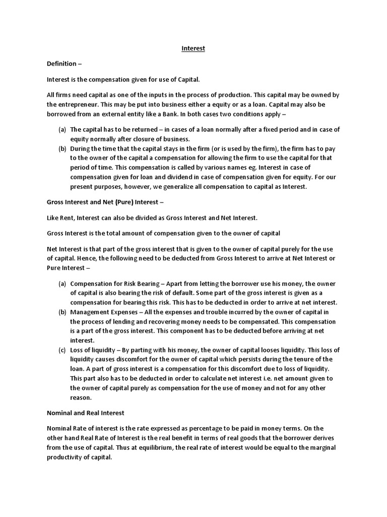 Interest Definition | PDF | Loanable Funds | Interest