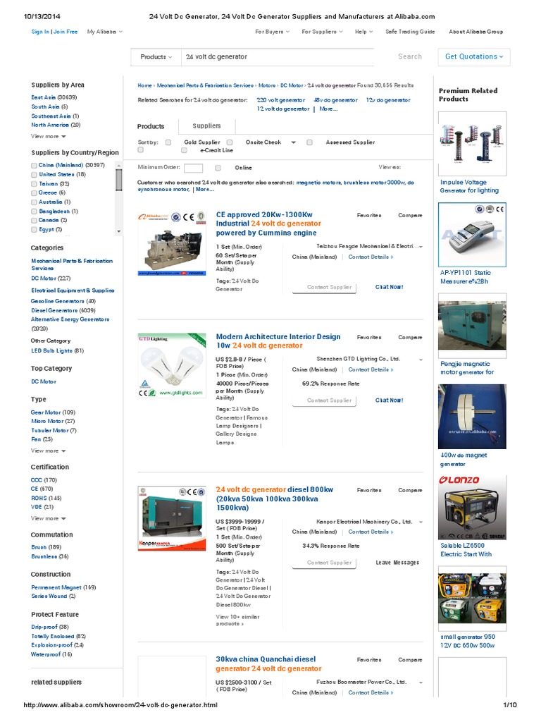 24 Volt DC Generator Suppliers Online | PDF
