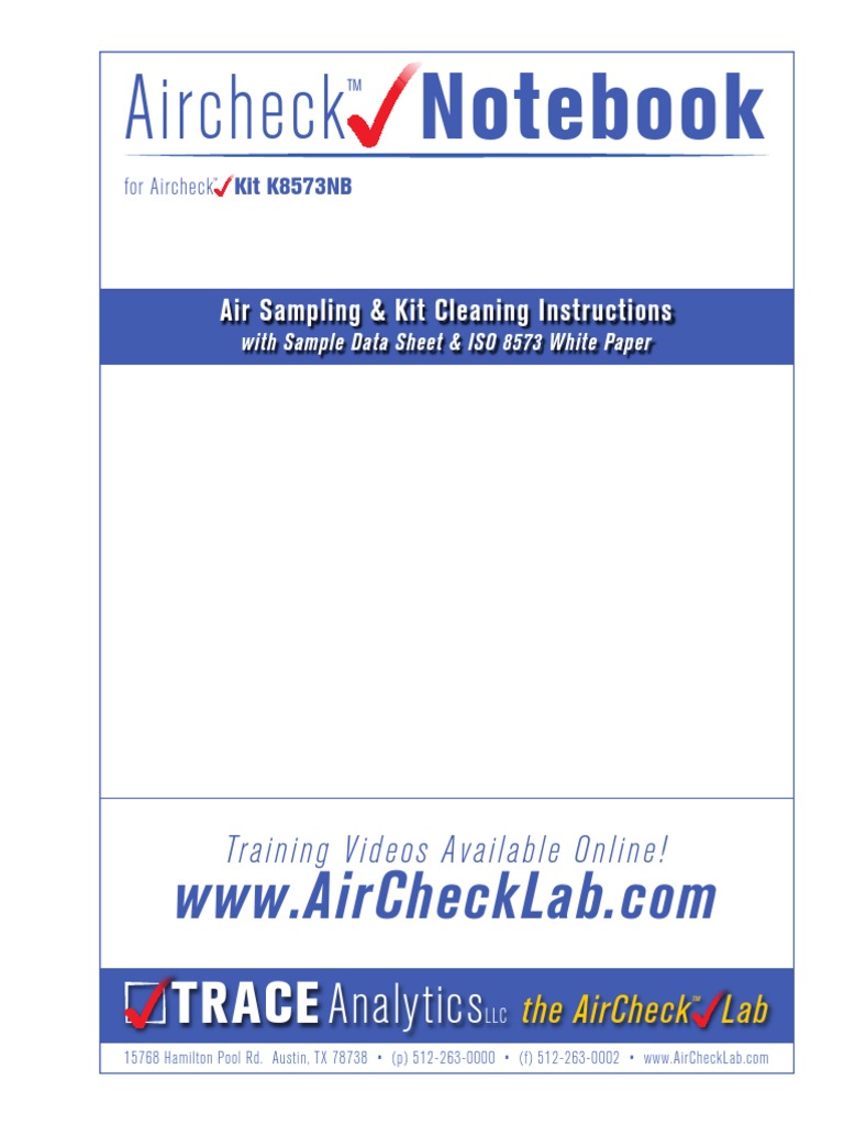Trace Analytics AirCheck Kit K8573NB Sampling Instructions V8 PDF | PDF ...