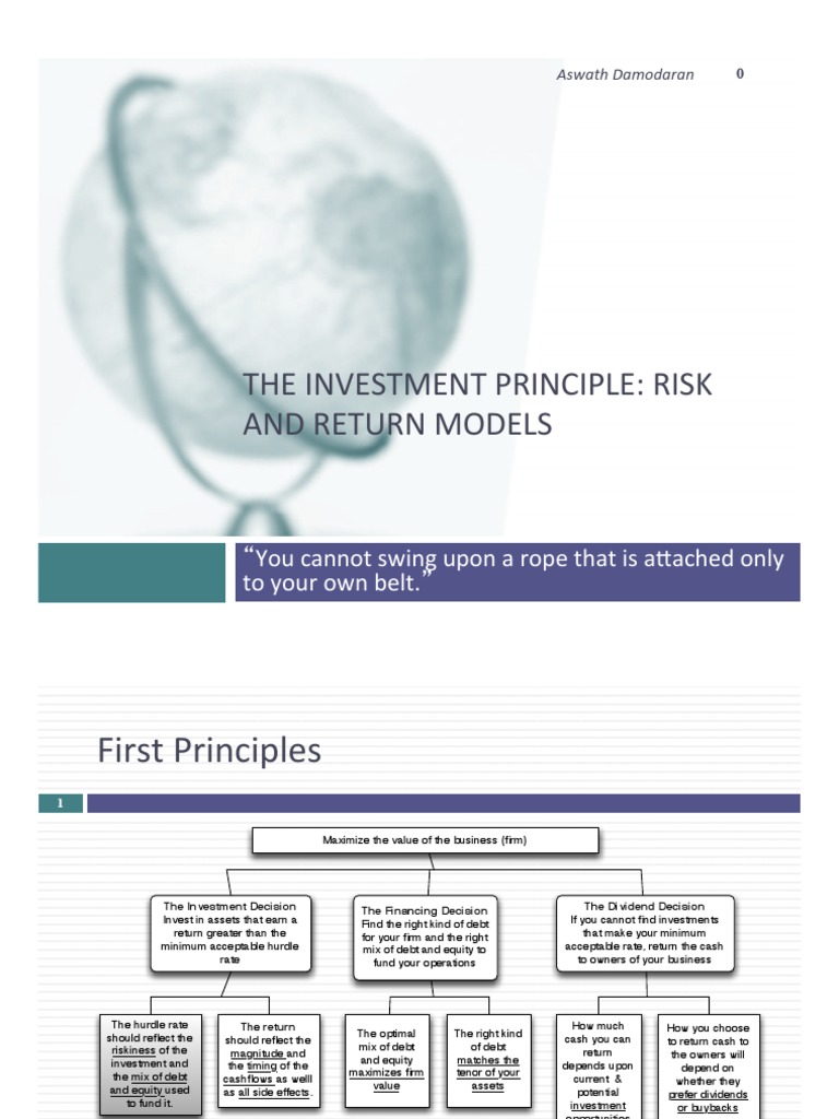 The Investment Principle: Risk and Return Models | PDF | Beta (Finance ...