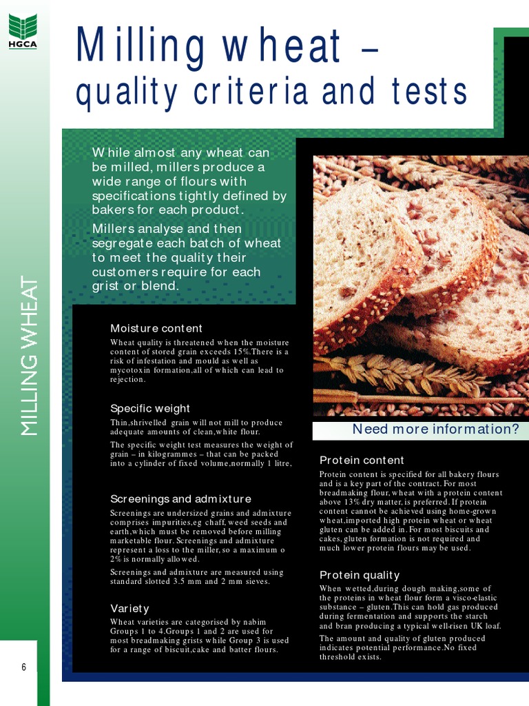 Quality Criteria and Tests: Milling Wheat | PDF | Wheat | Flour