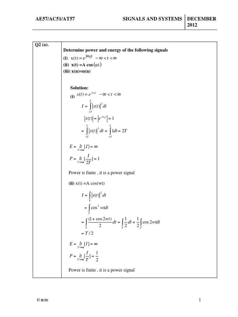 Signals Systems Question Paper | PDF | Spectral Density | Autocorrelation