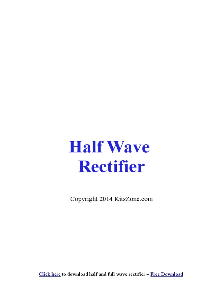 Half Wave Rectifier With Mathematical Analysis | PDF | Rectifier | Diode