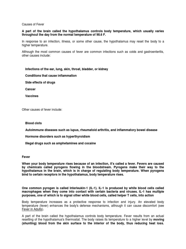 The Physiology and Causes of Fever: Exploring How the Body Regulates ...