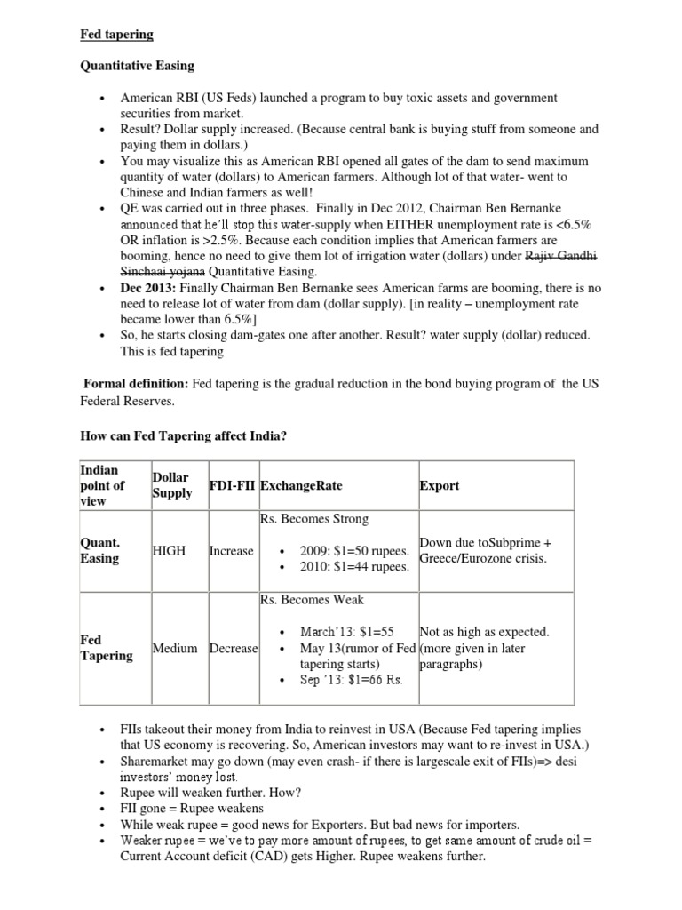 Economy: Fed Tapering | PDF | World Trade Organization | Non Tariff Barriers To Trade