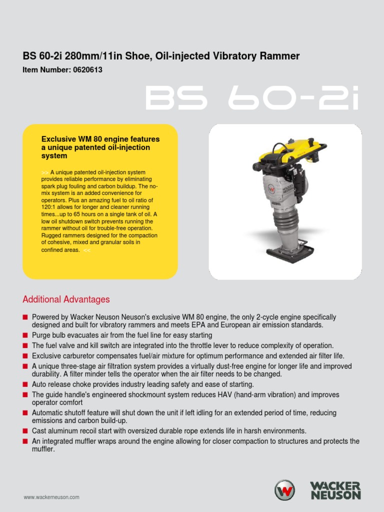 Wacker Neuson - BS60-2i Rammer | PDF | Engines | Carburetor