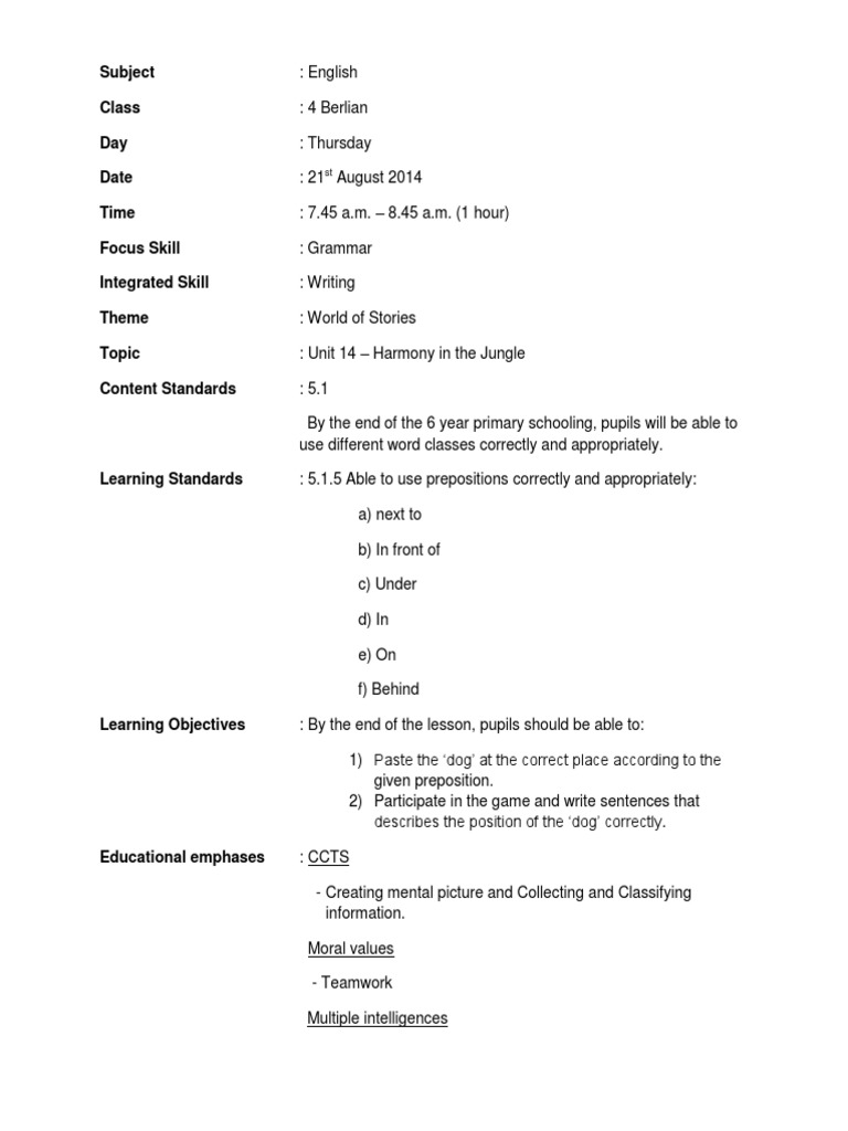 Subject Class Day Date Time Focus Skill Integrated Skill Theme Topic ...