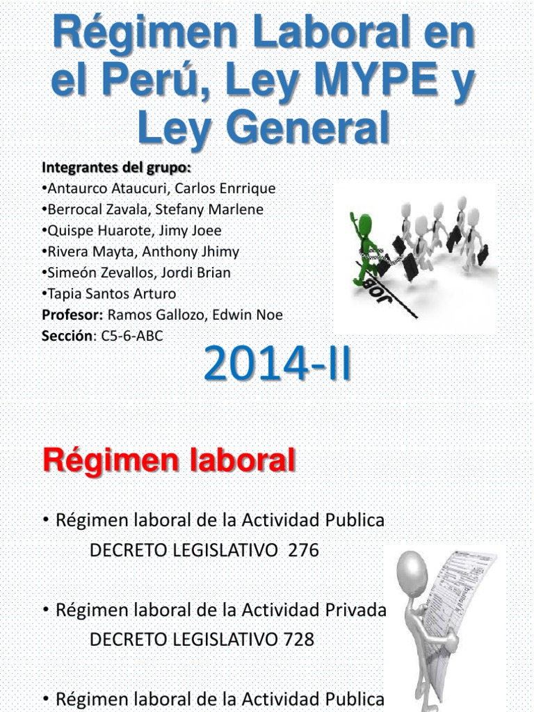 Régimen Laboral y Ley MYPE Perú | PDF | Derecho laboral | Pequeñas y ...