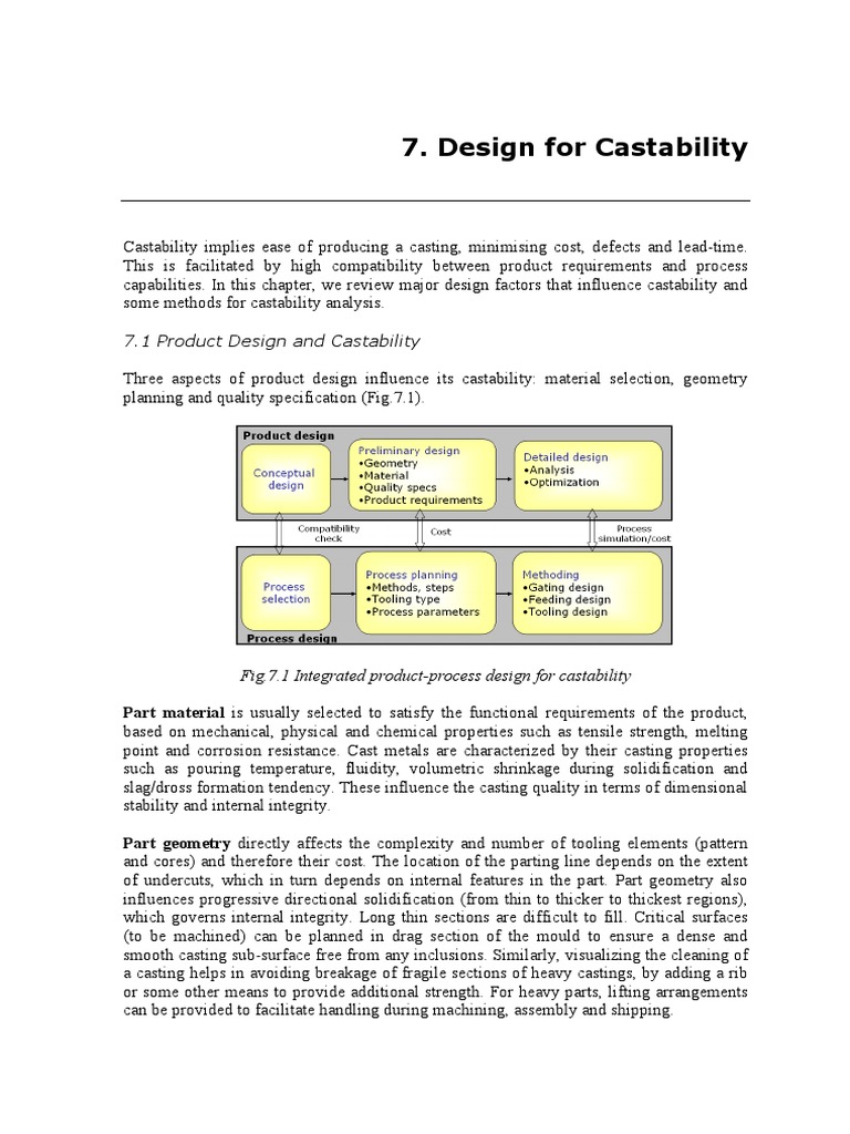 Design For Castability | PDF | Casting (Metalworking) | Foundry
