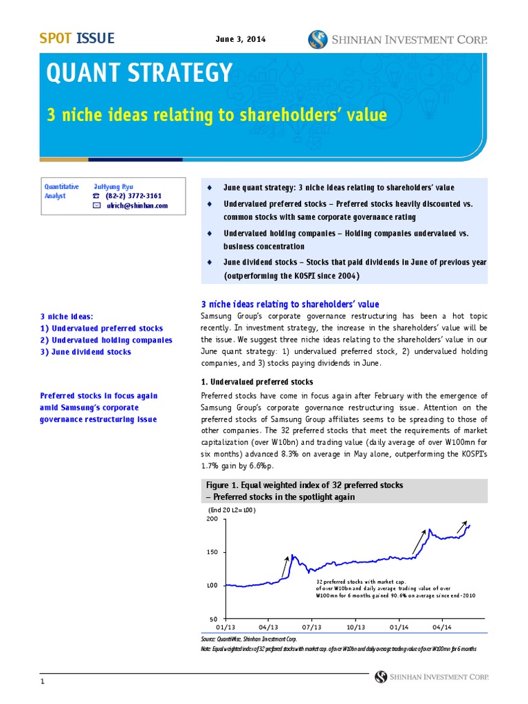 Quant Strategy: 3 Niche Ideas Relating To Shareholders' Value | PDF ...