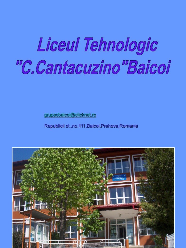 Prezentare LT Baicoi | PDF | Secondary School | Traditions