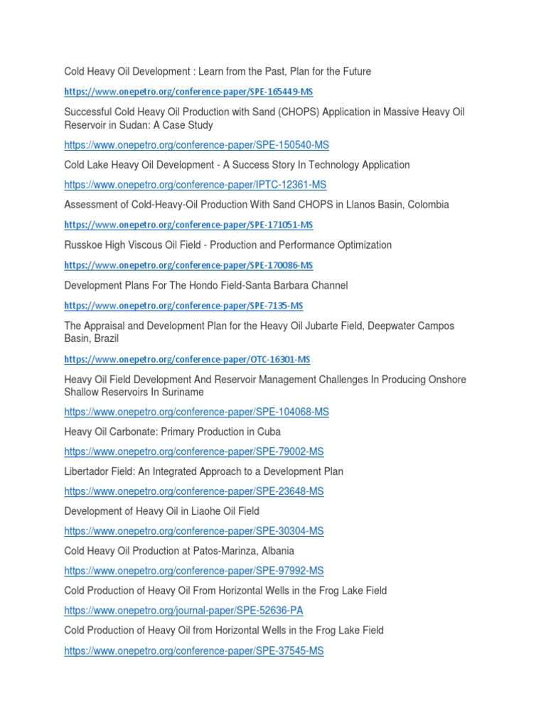 Examples - Heavy Oil Reservoirs Field Development Plan | PDF ...