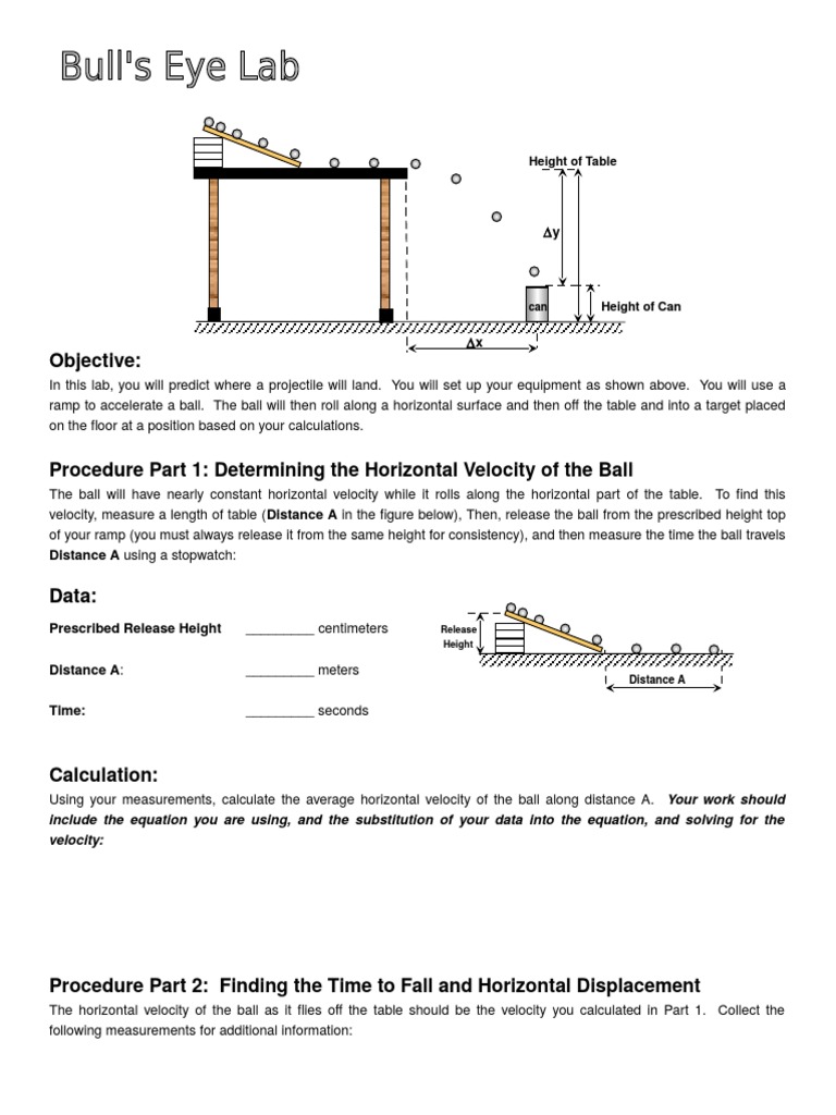 Bulls Eye Lab-Physics2013 | PDF | Velocity | Distance