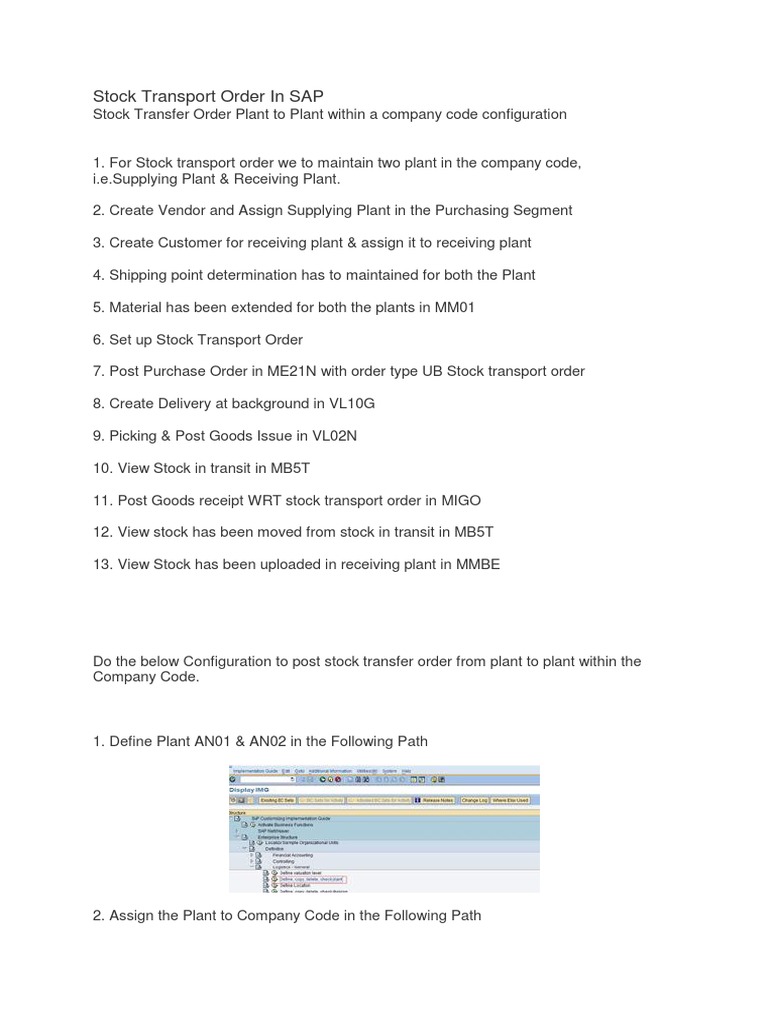Stock Transport Order in SAP | PDF | Stocks | Computing
