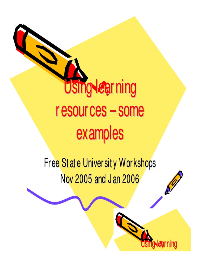 Types Of Learning Resources PDF Pedagogy Learning
